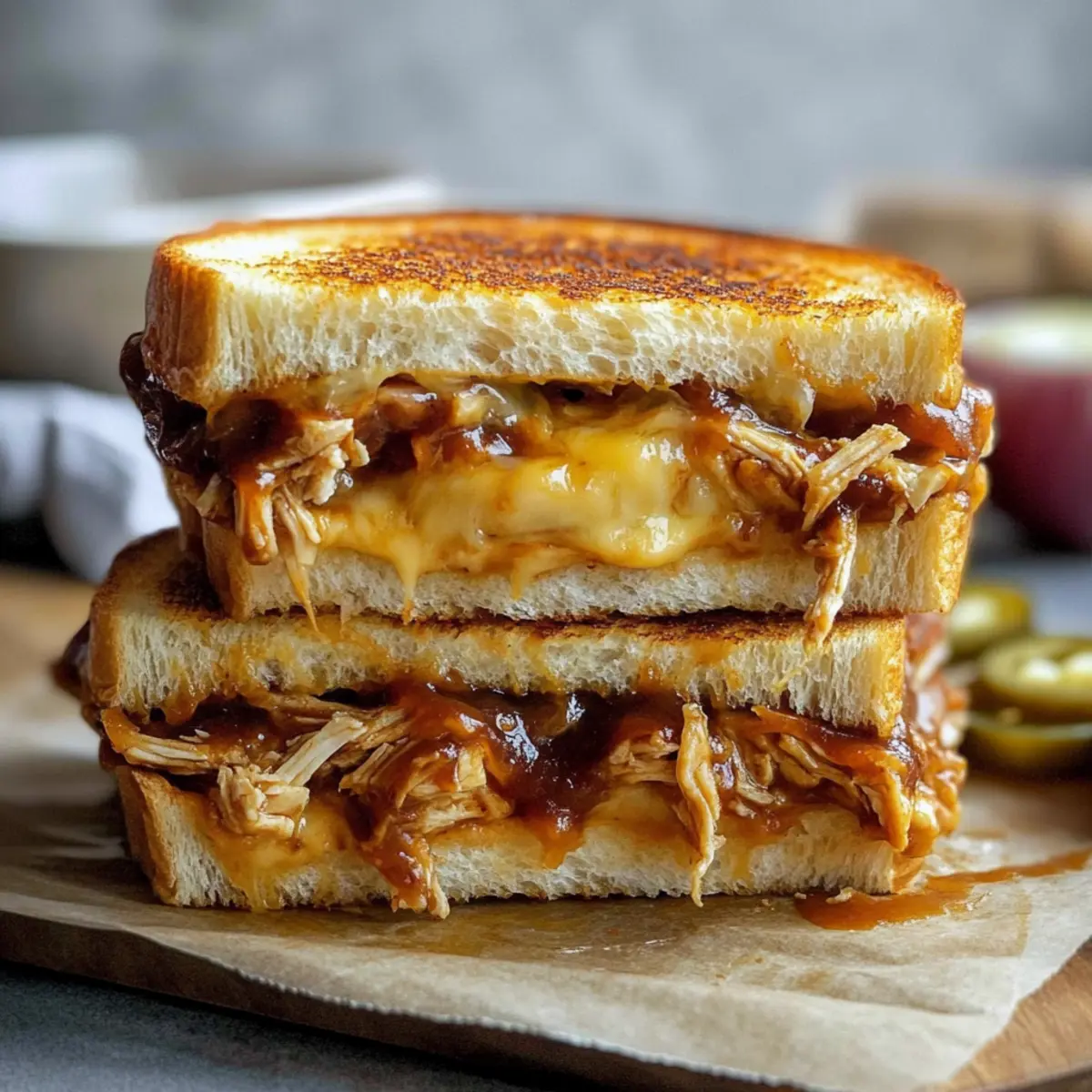 BBQ Chicken Grilled Cheese Sandwich That’s Comfort in Every Bite ...